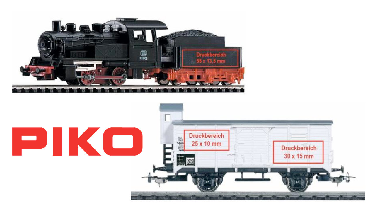 PIKO bedruckt eine Hobby-Dampflok